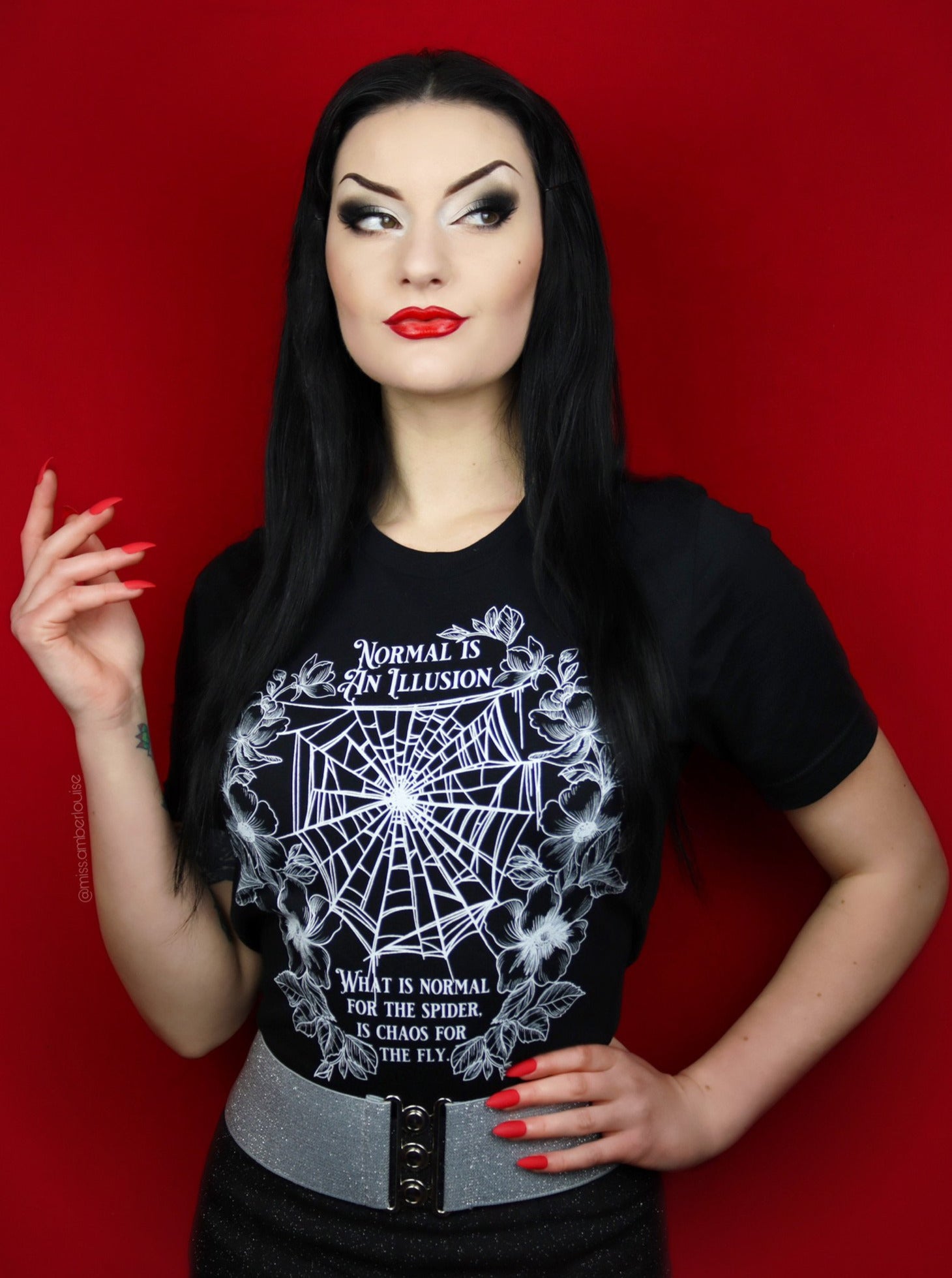 NORMAL IS AN ILLUSION - Morticia Addams quote t-shirt ...